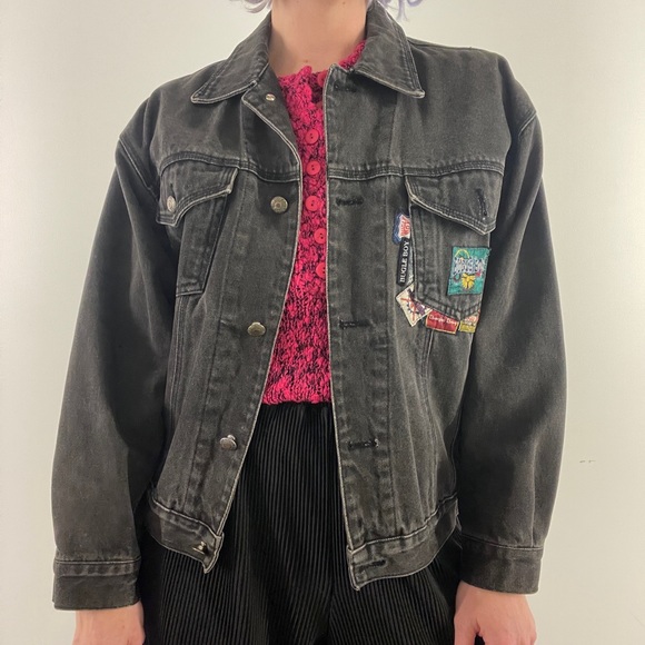 Bugle Boy | Jackets & Coats | Vintage Bugle Boy Black Denim Jacket ...